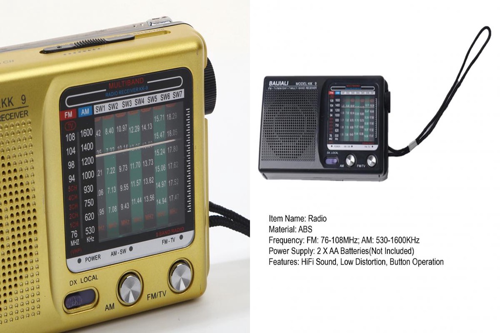 Portable Radio Lightweight Radio Pocket-sized Am Fm Multiband Radio ...