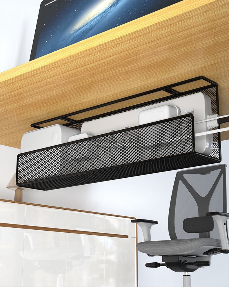 Under the Table Cord Manager Wire Storage Storage Box Computer Desk ...