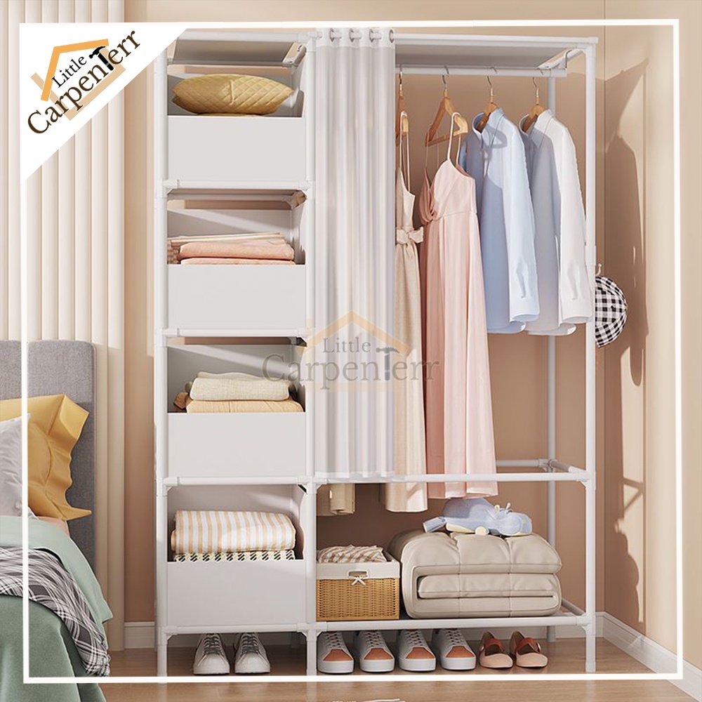 Little Carpenterr Multifunction Clothes Hanging Rack Rak Simpanan ...