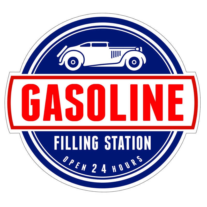 Retro Old School Customizable Gasoline Sign Car Sticker Waterproof ...