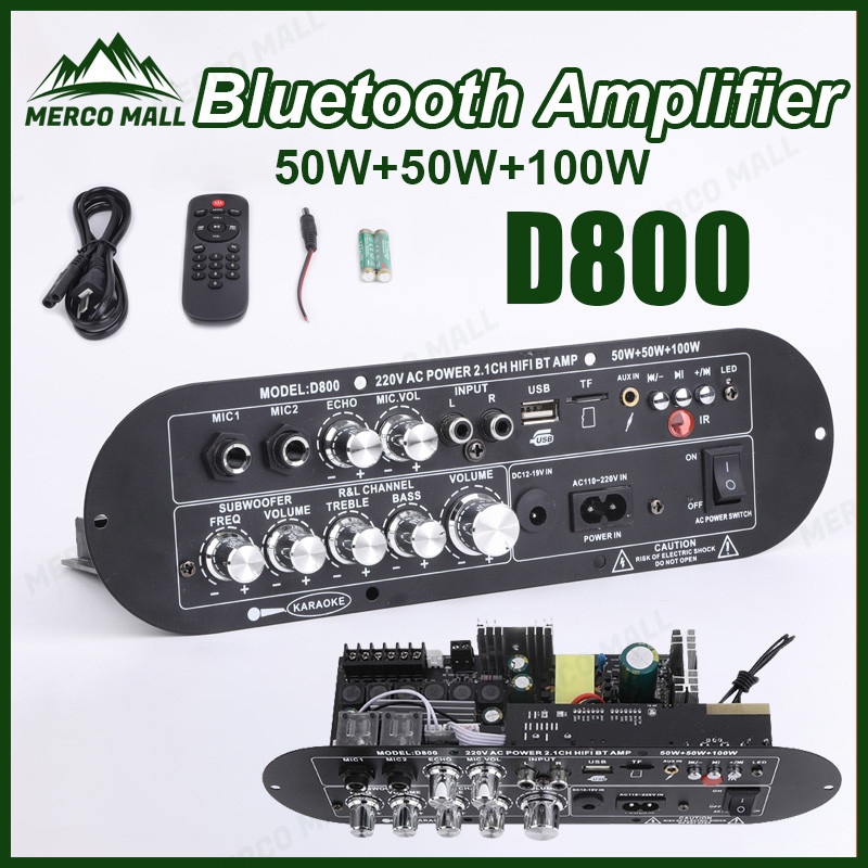 D800 2.1 Channel Bluetooth 5.0 Multi-function Digital Amplifier Board ...