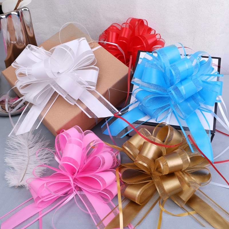 Double-Layer Snow Yarn Pull Flower Ribbons Bow / Hand Pulling Flower ...