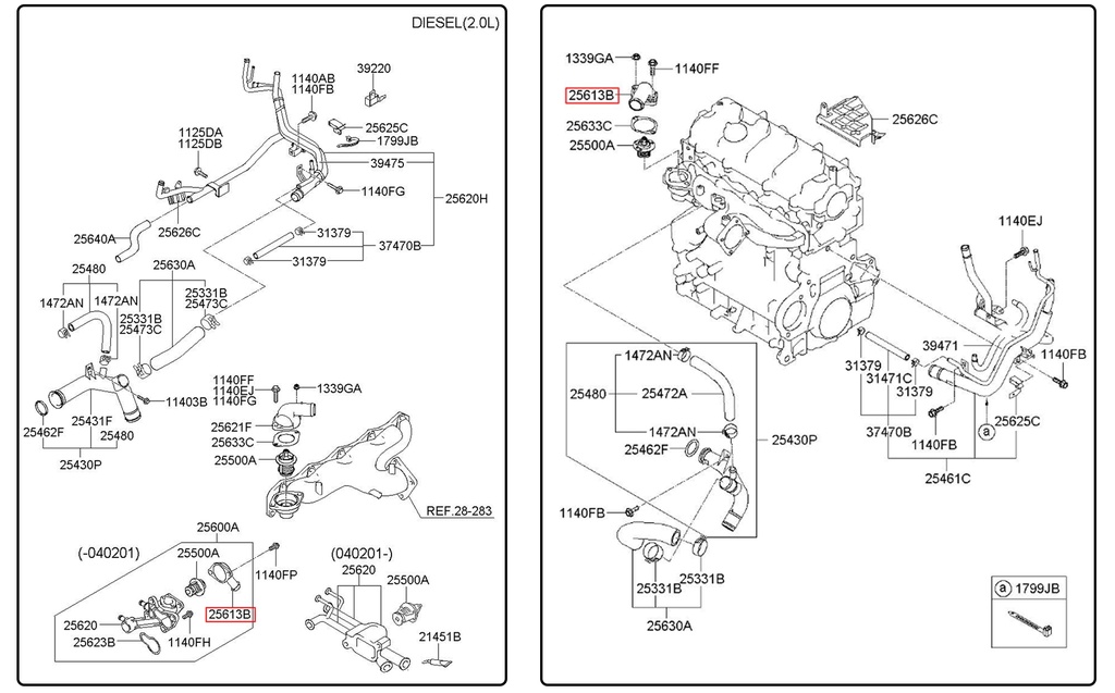 Coolant Thermostat Housing 25613-27000 For Hyundai Tucson 04-09 Santa ...