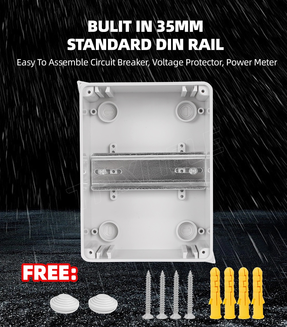 IP65 Waterproof Electrical Distribution Box 2 3 5 Ways MCB Switch PC ...
