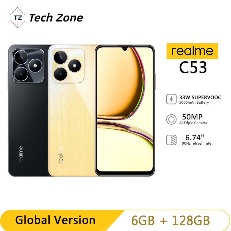 realme C53 33W SUPERVOOC Charge 5000mAh Battery 50MP AI Camera 6.74" 90Hz Display 6GBRAM 128GB ...