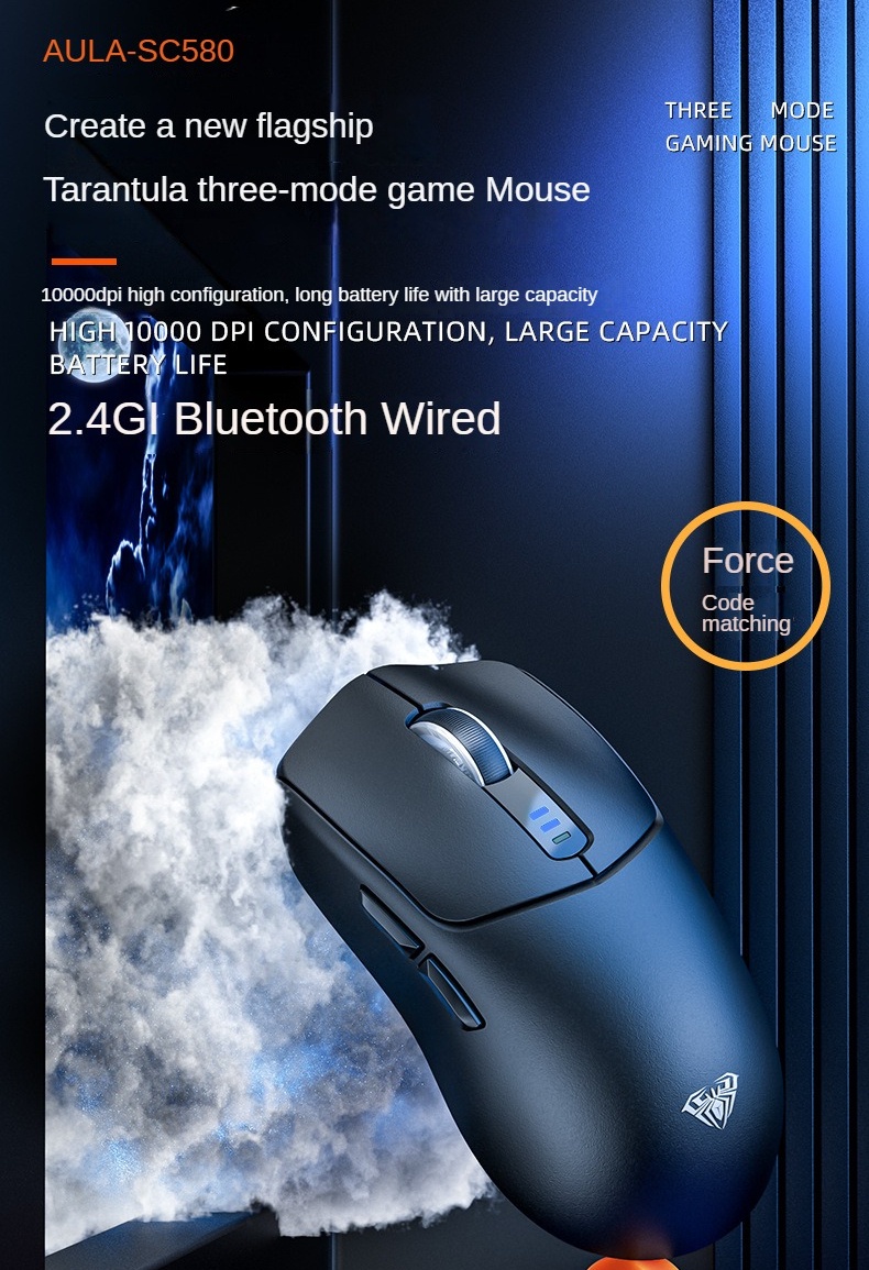 AULA SC580 Wireless light weight Mouse Bluetooth 2.4g Three-mode ...