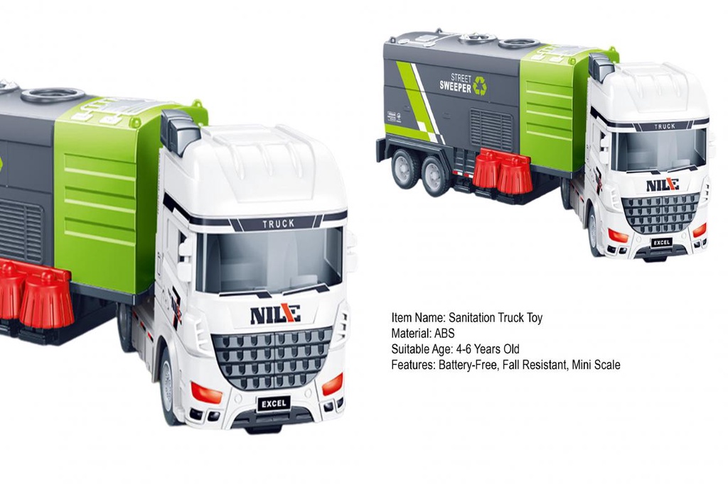 SP.B Realistic Sanitation Truck Toy Mini Inertia Garbage Truck Toy ...