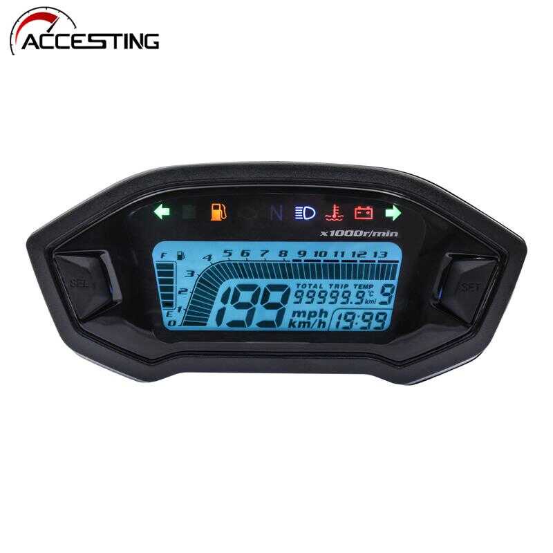 13000RPM Digital Tachometer Motor Adjustable Dash Electronic ...
