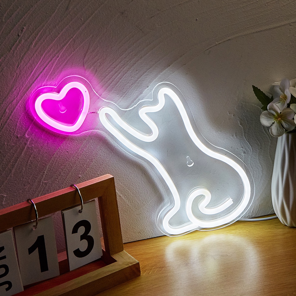 Letter LED Neon Light Bedroom Wall Decoration Holiday Party Wedding ...