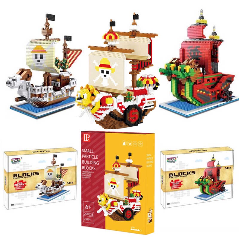 Japan Anime One Piece Pirate Ship Building Block Luffy Sauron Figure ...