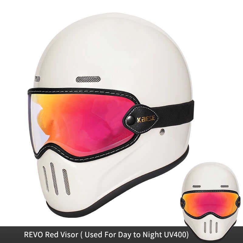 TTCO Design Vintage Fiberglass Motorcycle Full Face Ghost Helmets ...