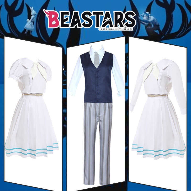 Haru Rabbit/ Wolf Legoshi Cosplay Anime BEASTARS Costume White Dress ...