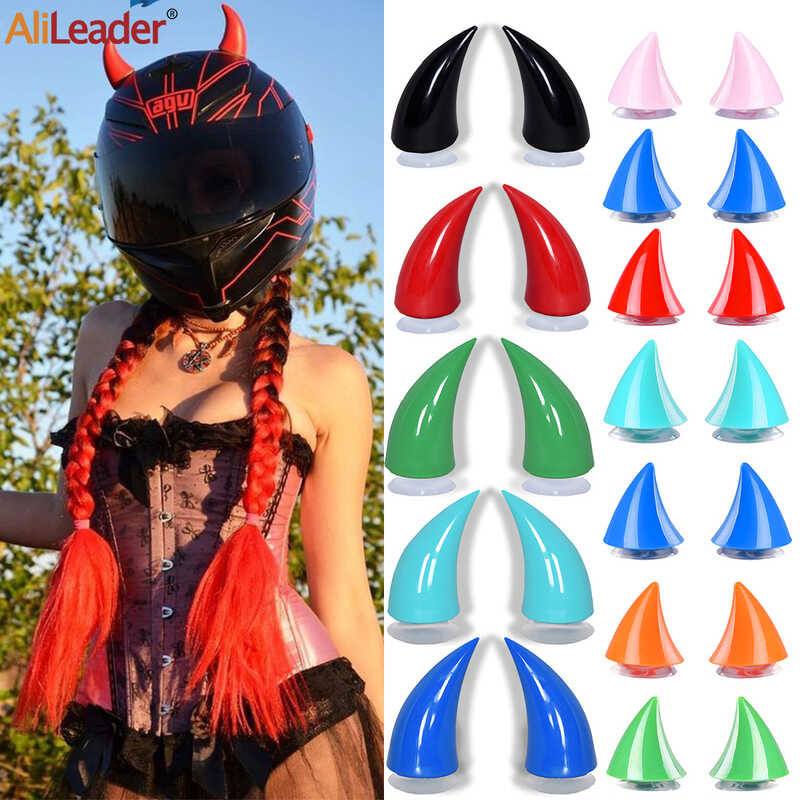 Large Motorcycle Helmet Devil Horn Colorful Devil Horns For Helmet ...