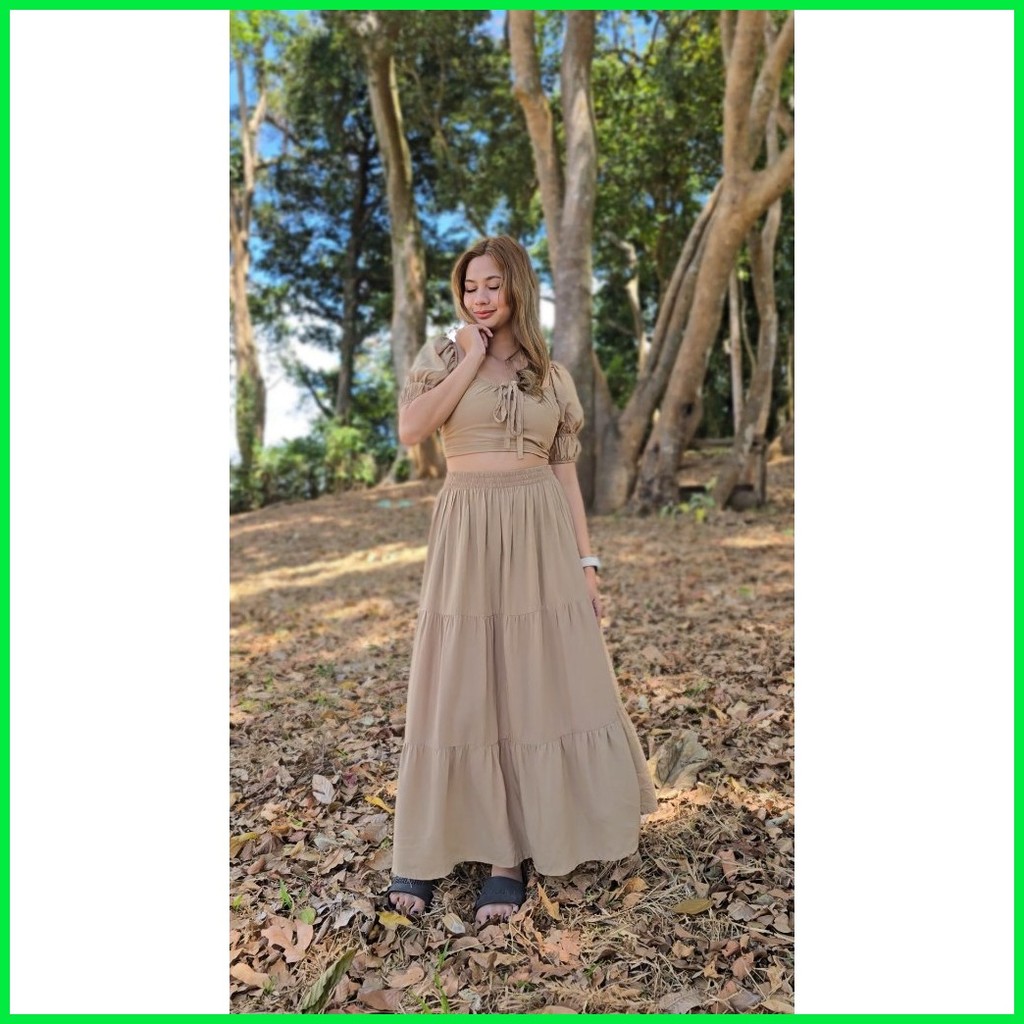 ⭐ LATrends Mocha Mousse/Mochi 2025 Color of the Year Aesthetic Nuetral Nude Dress Coord Set ...