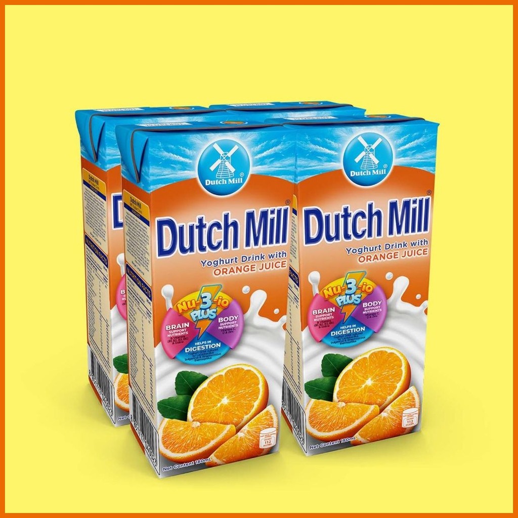 Dutch Mill UHT Yoghurt Drink Orange 180ml x 4 brick | Shopee Philippines