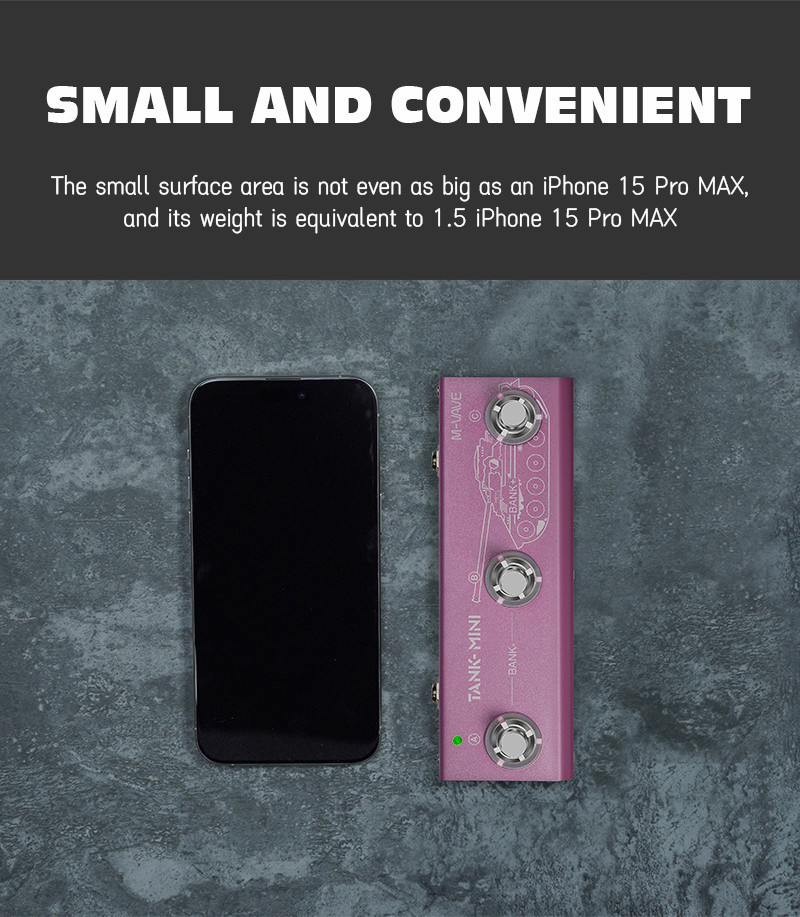 M-VAVE TANK MINI Electric Guitar/Bass Multi-Effects Pedal Supports Tone ...