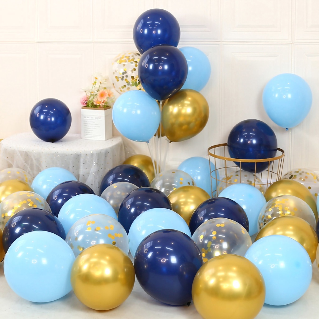 30pcs Chrome Metallic Balloons Set 10" Metal Balloon Confetti Sequin ...