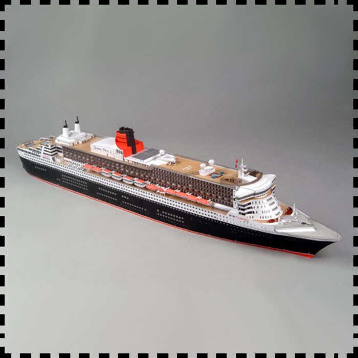 1:400 Scale Royal Mail Steamer RMS Queen Mary 2 Liner Paper Model Kit ...