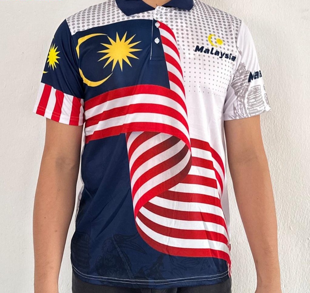 Sun [UNK] Malaysia Collar T-Shirt Jersey Jersi Microfiber Merdeka Day ...