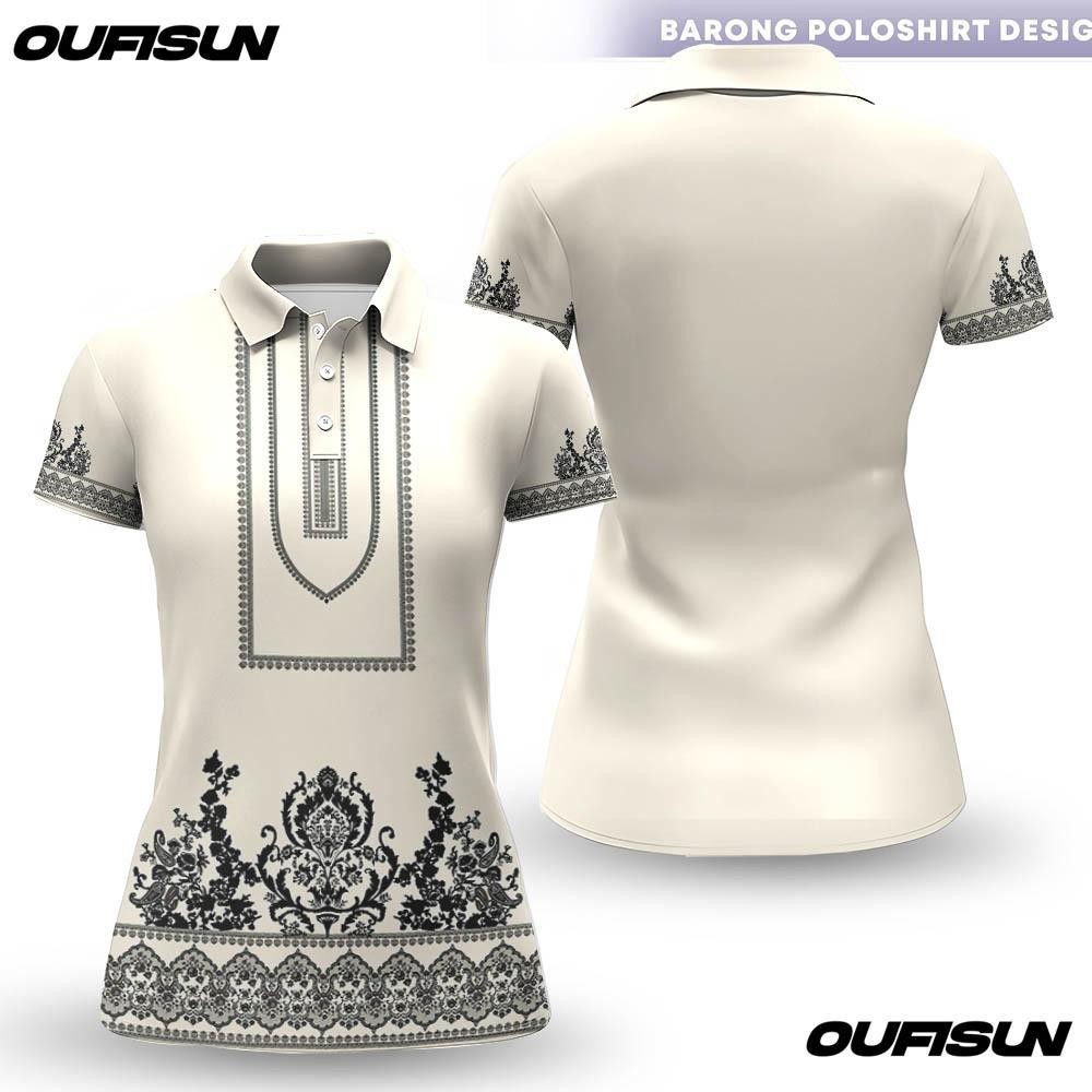Asean Attire For Women Retro pattern Polo shirt lady, national style ...