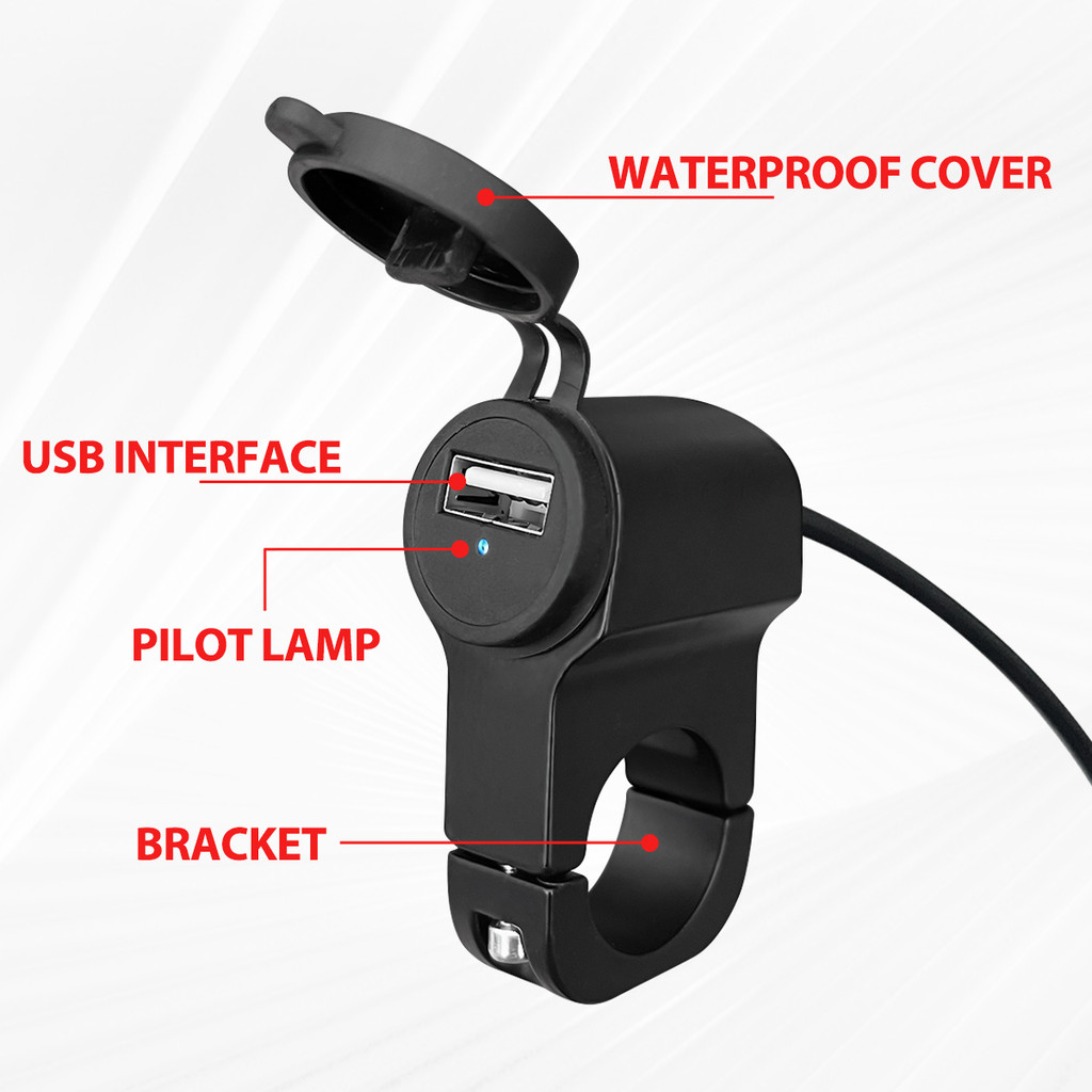 Universal Motorcycle USB Charger 5V 2A Waterproof-Left/Right/Handlebar ...