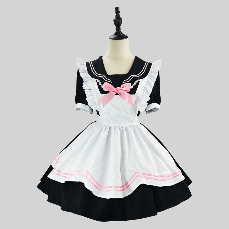 JK New Sailor Collar Uniform Maid Dress COS Catgirl Sailor Maid Dress ...