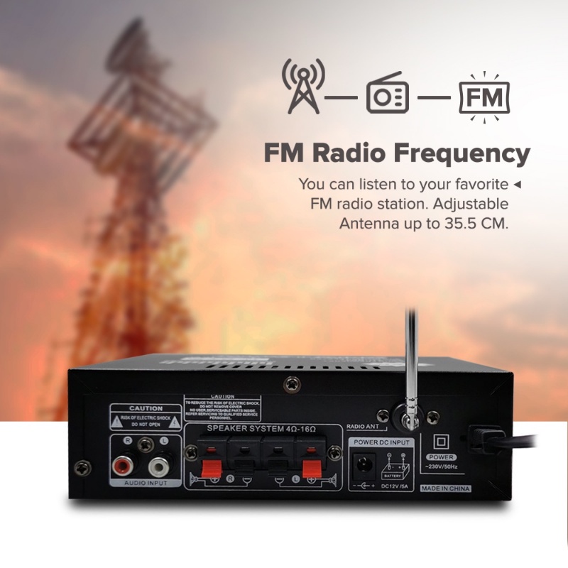 300W+300W Digital Hifi Bluetooth Stereo Audio Amplifier Fm Radio Usb BT ...