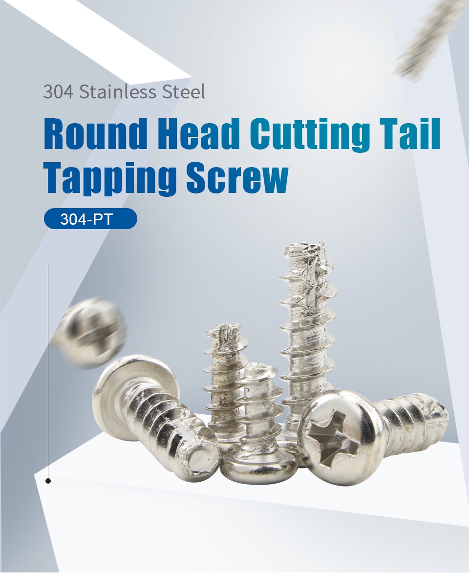 NINDEJIN Cross Round Head Cutting Tail Self Tapping Screws M1.7 M2 M2.3 M2.6 M3 Stainless Steel ...