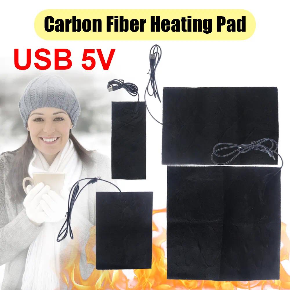 5V USB Carbon Fiber Heating Pad Hand Warmer Body Warmer Fast-Heating ...