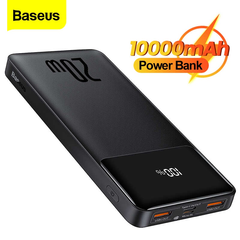 Baseus Power Bank 10000mAh External Battery 10000 mAh Powerbank PD 20W ...