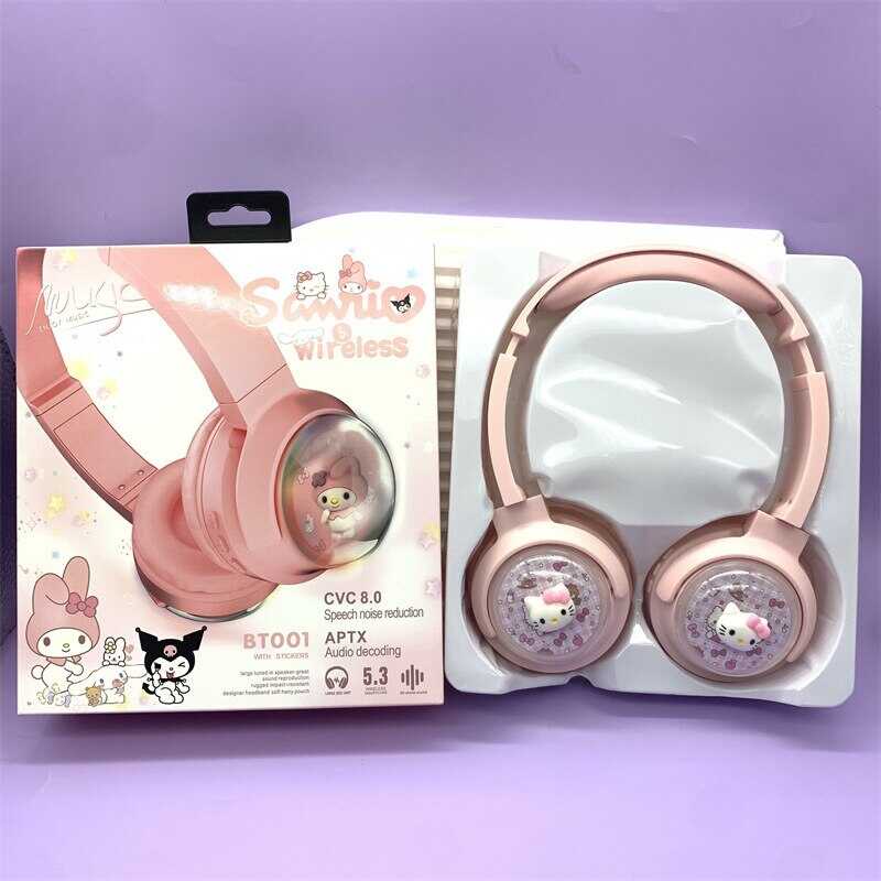 Hello Kitty Sanrio Kuromi Bluetooth Headset Kawaii High Value Stereo HD ...