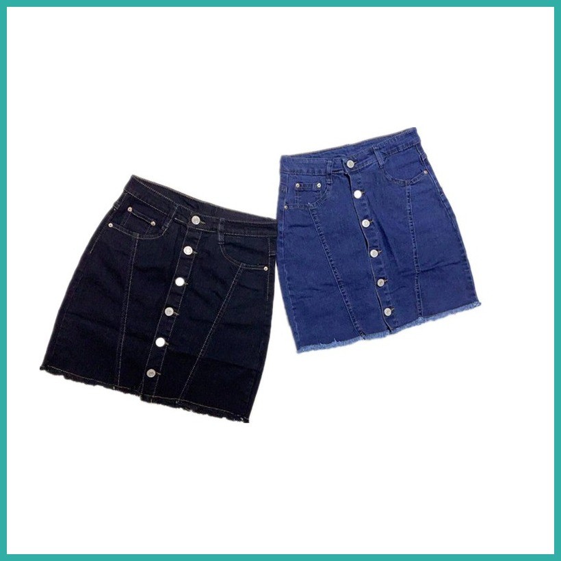 YourFans six bottom denim burrs skirt palda maong stretchable 3559#5660 ...