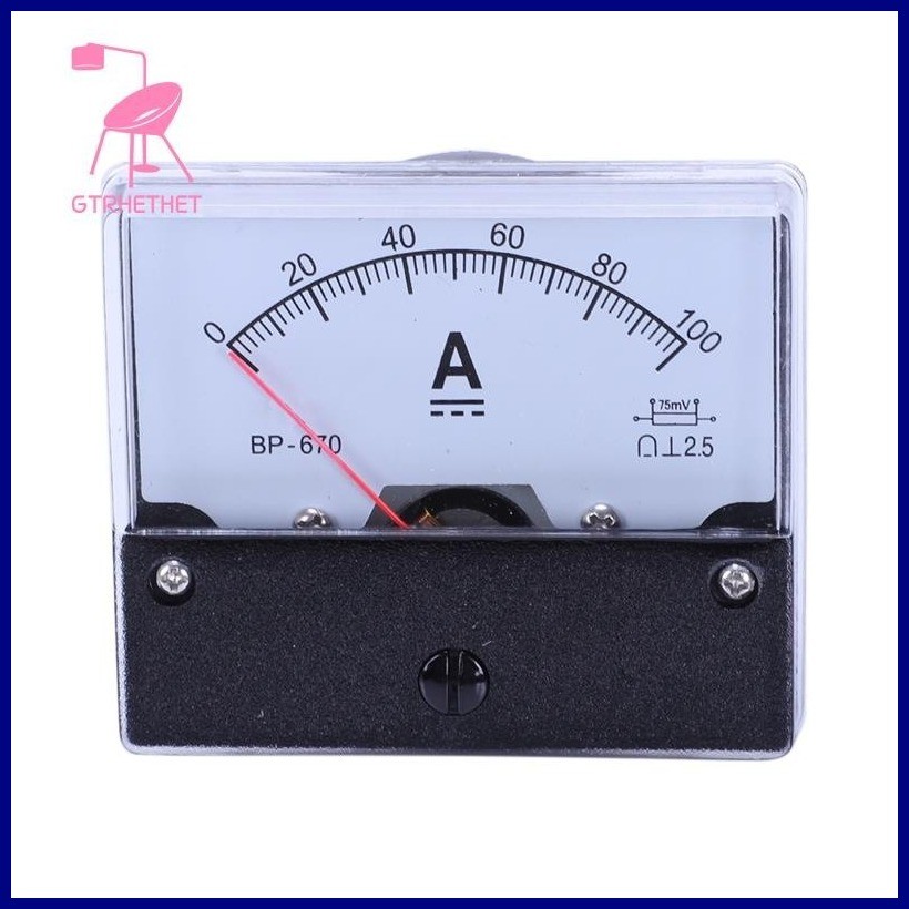 DC 100A Analog Panel Ampere Current Counter Ammeter Meter DH-670 "w8 ...