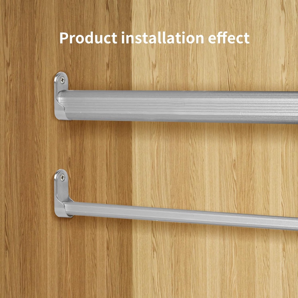 10 Pcs Wall Mounted Wardrobe Rail Supports U Shape Hanging Clothes Pole ...