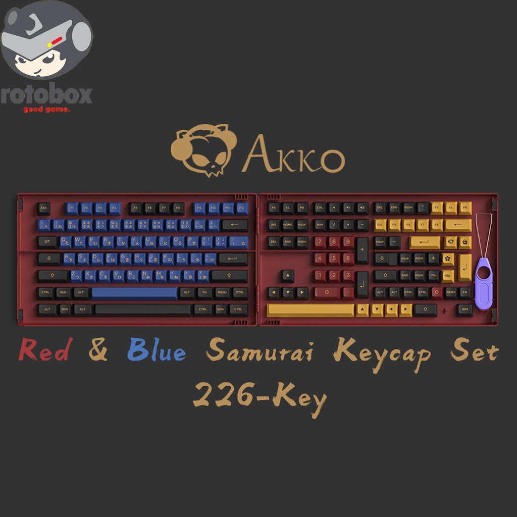AKKO Red & Blue Samurai Keycap Set (226-key) | Shopee Philippines
