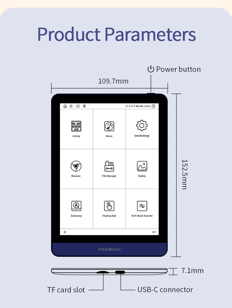 Original NEW Meebook M6 Ereader 6" Ebook reader Ereader with Dual color ...