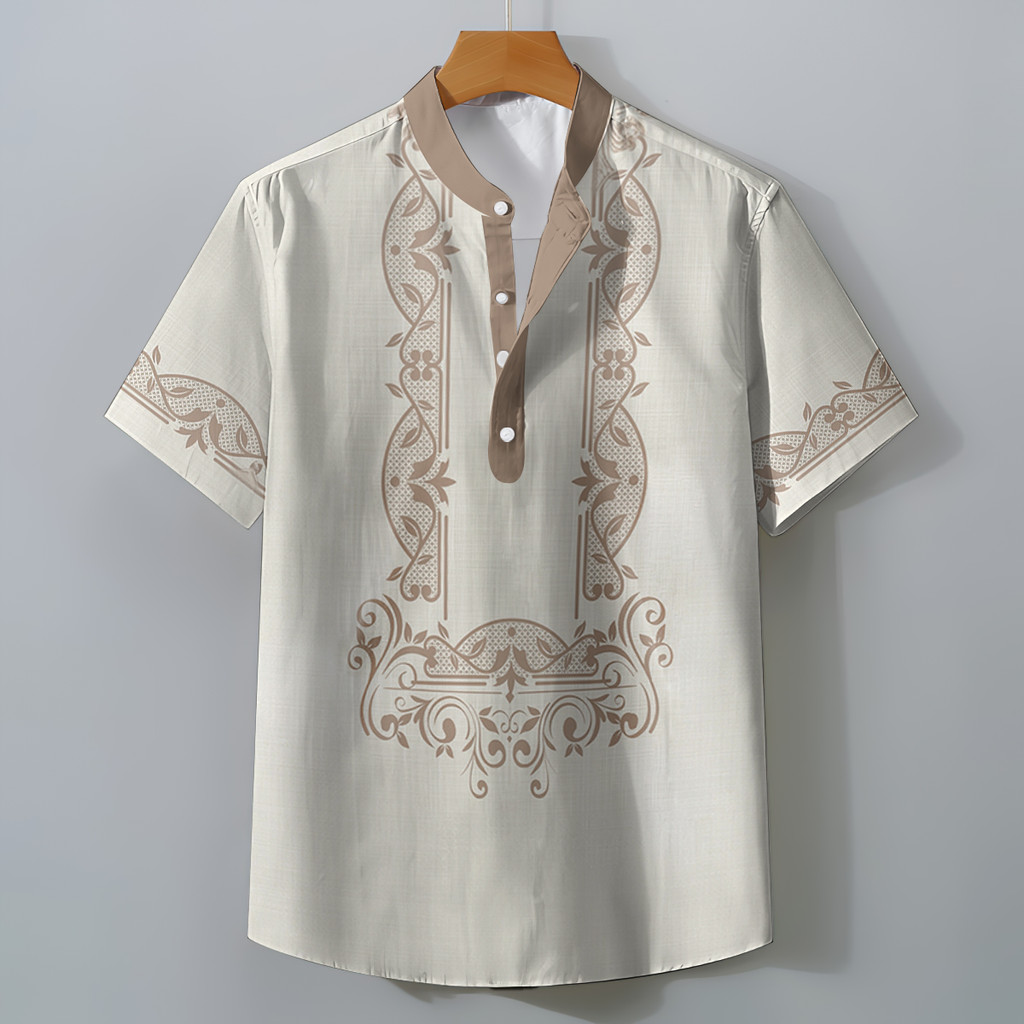 2026 Summer Outfit for Men Modern Barong Style Men's Chinese Stand ...