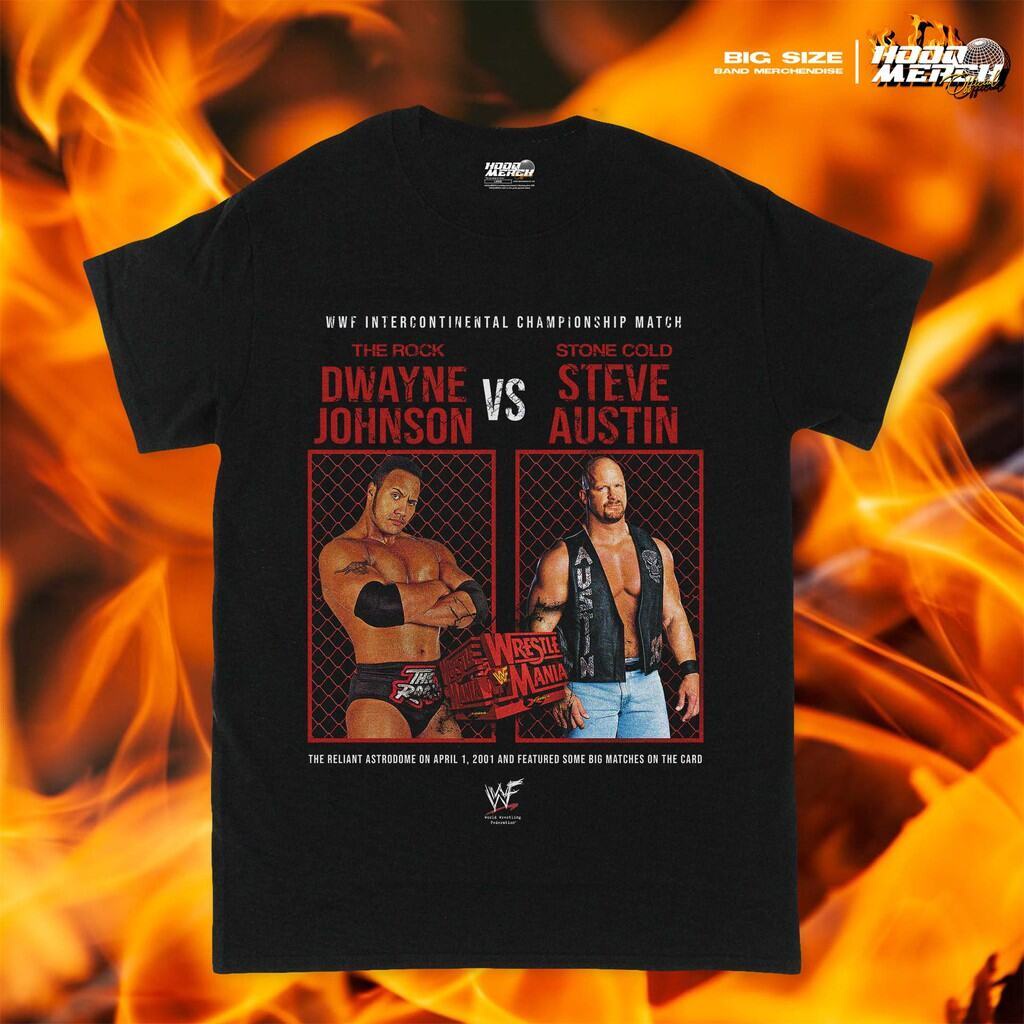 T shirt for men/(Big SIZE)VINTAGE SMACKDOWN THE ROCK VS STONE Old ...
