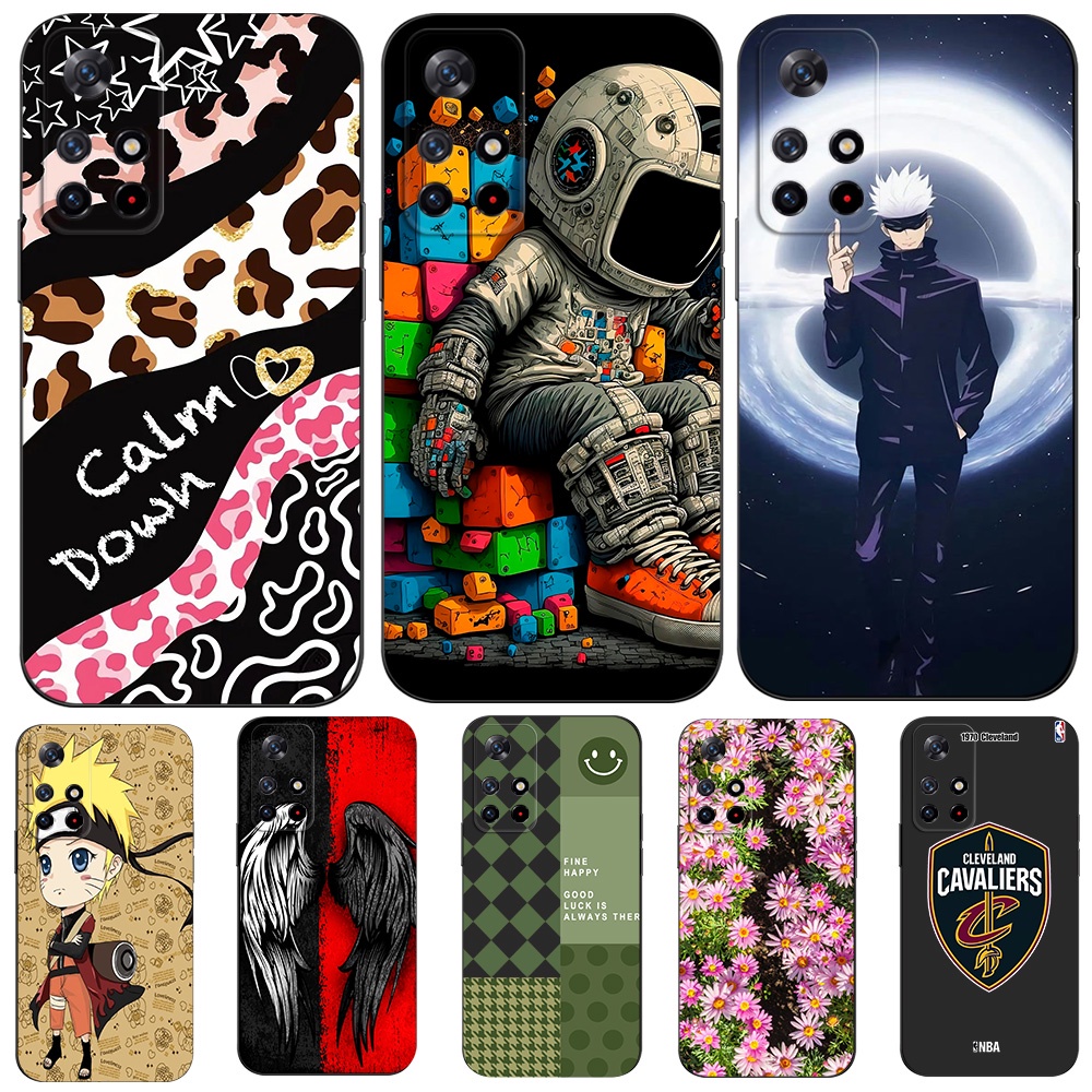 Case For Xiaomi Redmi Note 11T 5G Case Back Cover black tpu case ...