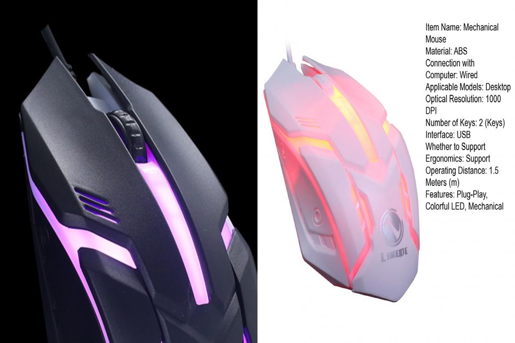 ARE Mechanical Gaming Mouse Fast Response Gaming Mouse Colorful Led ...