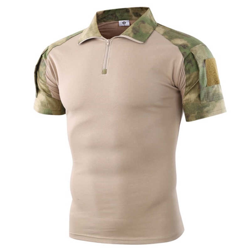 Summer Camouflage Military Uniform US Army Combat T Shirt Men Short Sleeve Multicam Camo ...