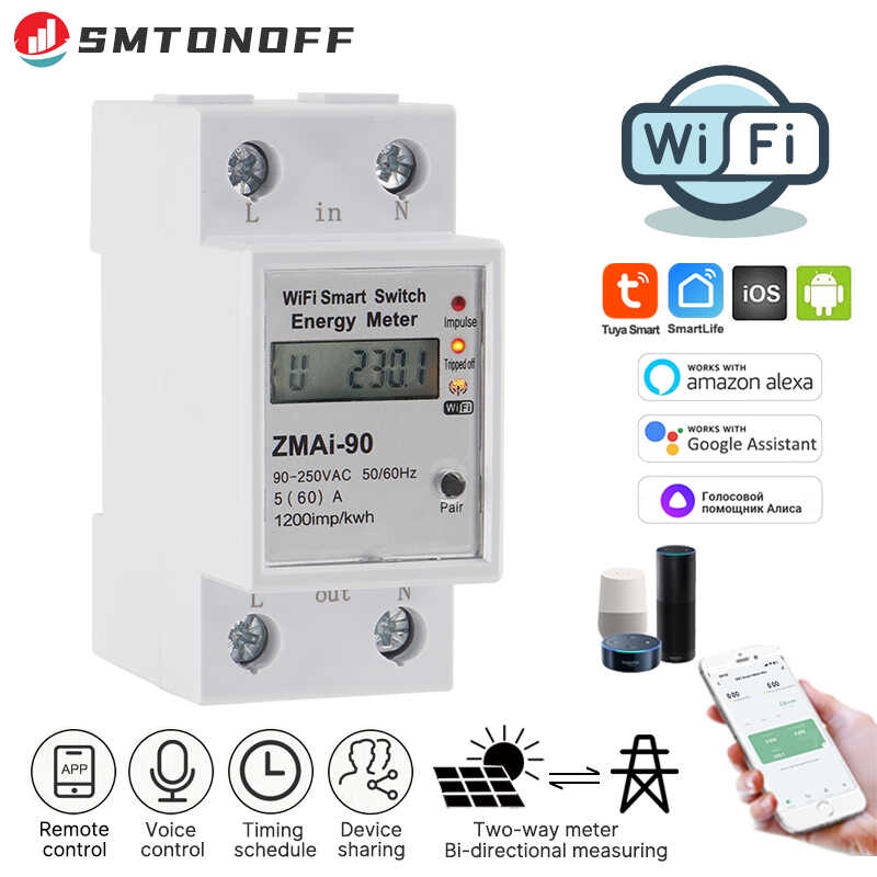 Tuya Wifi Smart Switch Bi-Direksyonal Meter Isang Hakbang Prepaid Meter ...