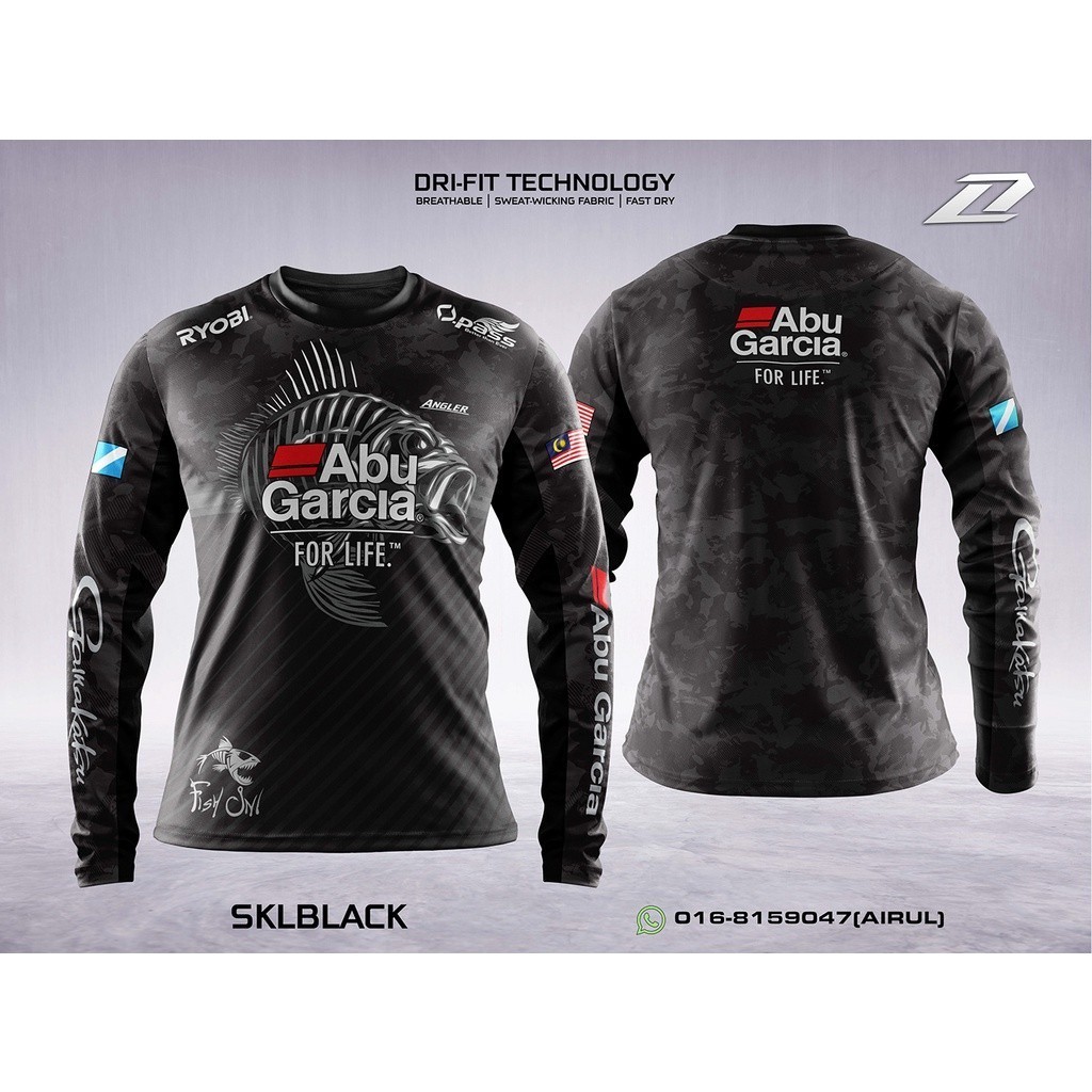 BAJU PANCING Abu Garcia Jersey Lengan Panjang Micorfiber Udang Shimano ...