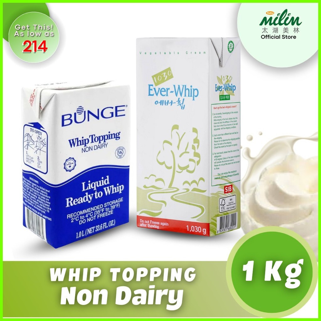 Bunge Non Dairy Whipping Cream (1 Liter)/ Ever Whip/ Professional ...