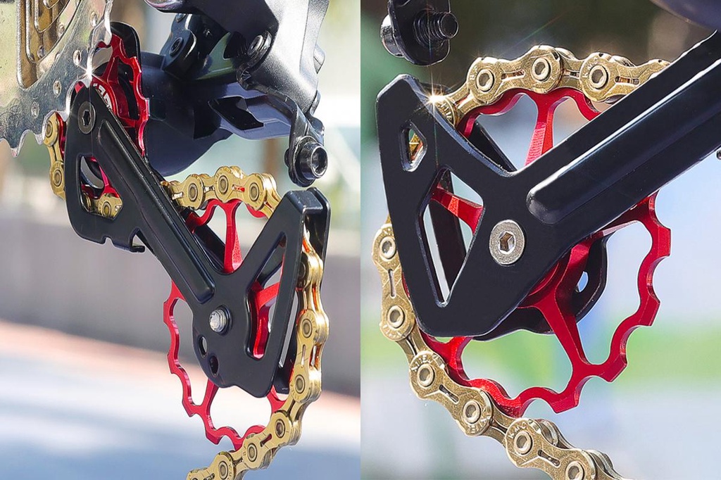 QCA 1 Set 11T/13T/15T Rear Derailleur Wheel Deep Tooth Design Anti-deformation with 2 Reducer ...