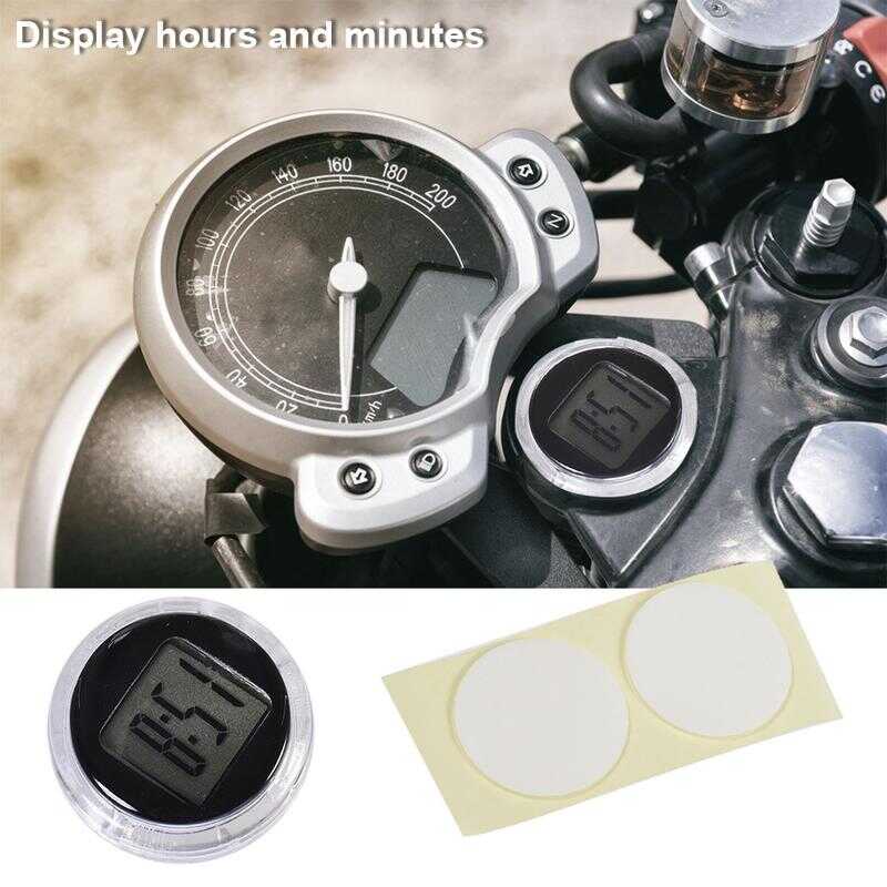 Motorcycle Digital Clock Mini Waterproof Motorcycle Bike Sticky Digital ...