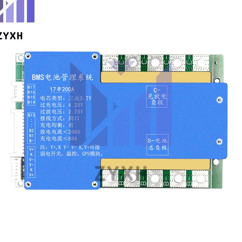 BMS 17S 60V 100A 150A 200A 18650 Li-ion Battery Packs Charge Board na ...