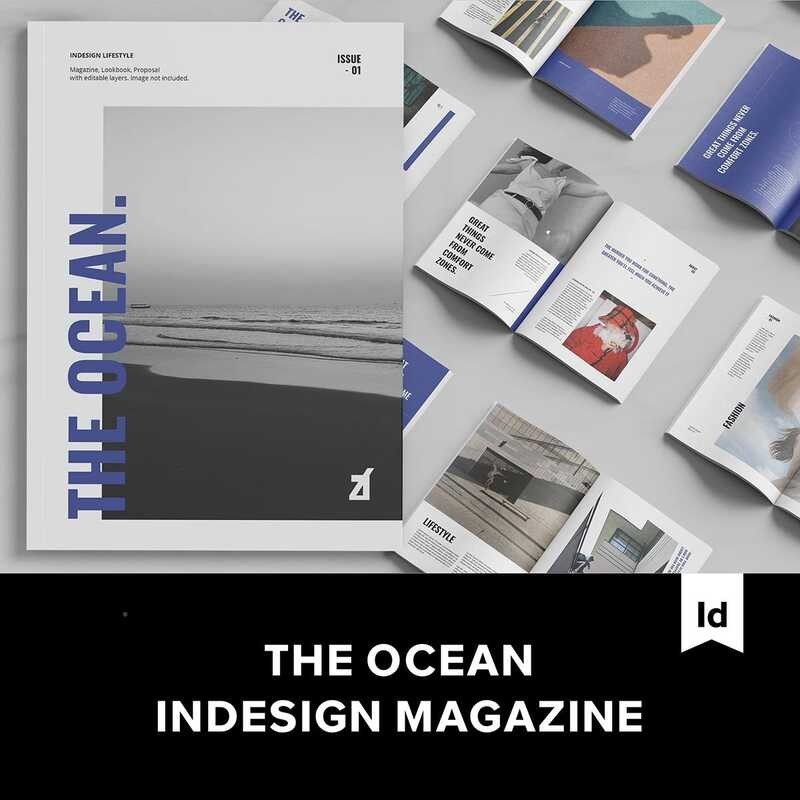 Modern minimalist multi-purpose brochure magazine portfolio Indesign no ...