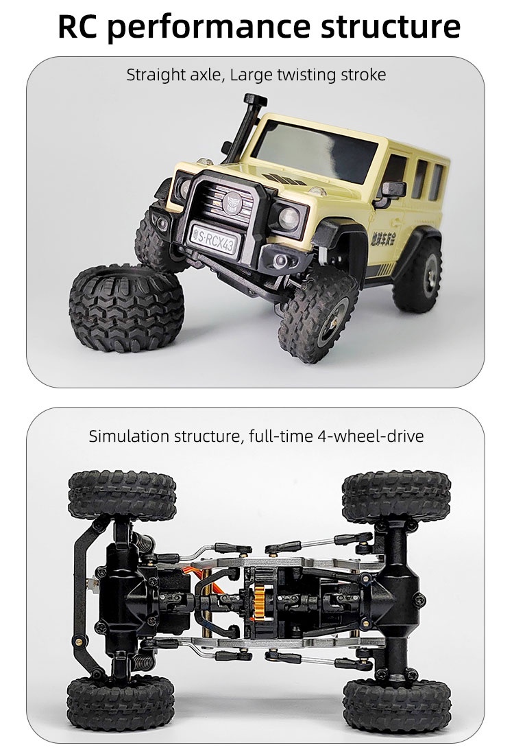 LDARC X43 RTR Crawler RC Car 1/43 Simulation Full Time 4WD Remote ...