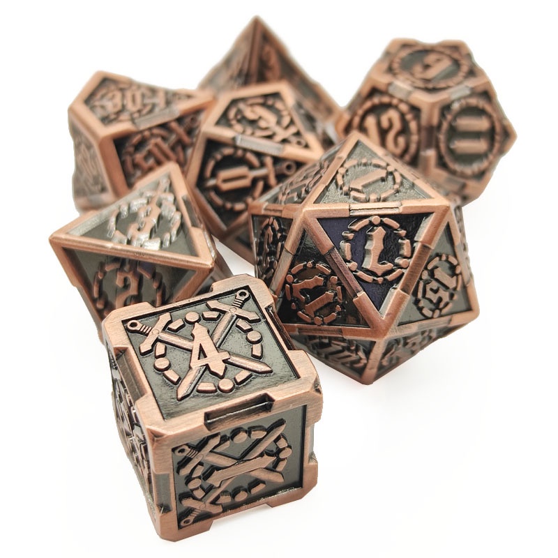 Metal Dice DND Skeleton Dice Set TRPG Polyhedral Dice Cthulhu Game Prop ...